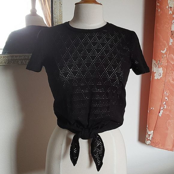 Madewell | Tops | Texture Thread For Madewell Tie Front Tee Xs | Poshmark